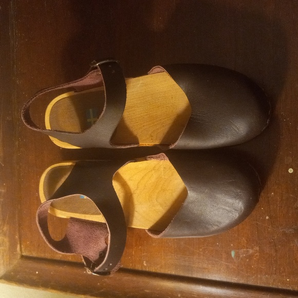 Bjork | Shoes | Nwob Bjork Purple Leather Handmade Wooden Clog Style ...